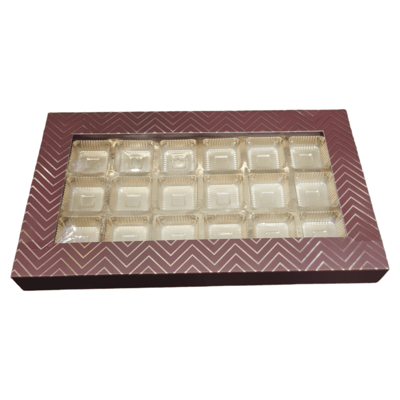 18 Cavity 3*6 | Brown with Golden Embossed Window Boxes , Chocolates ...