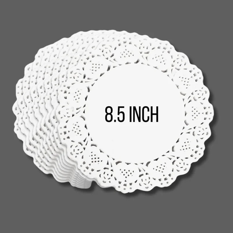 BakeGuru® 8.5 Inch Paper Doilies | 100 Pieces | White | Round Lace ...